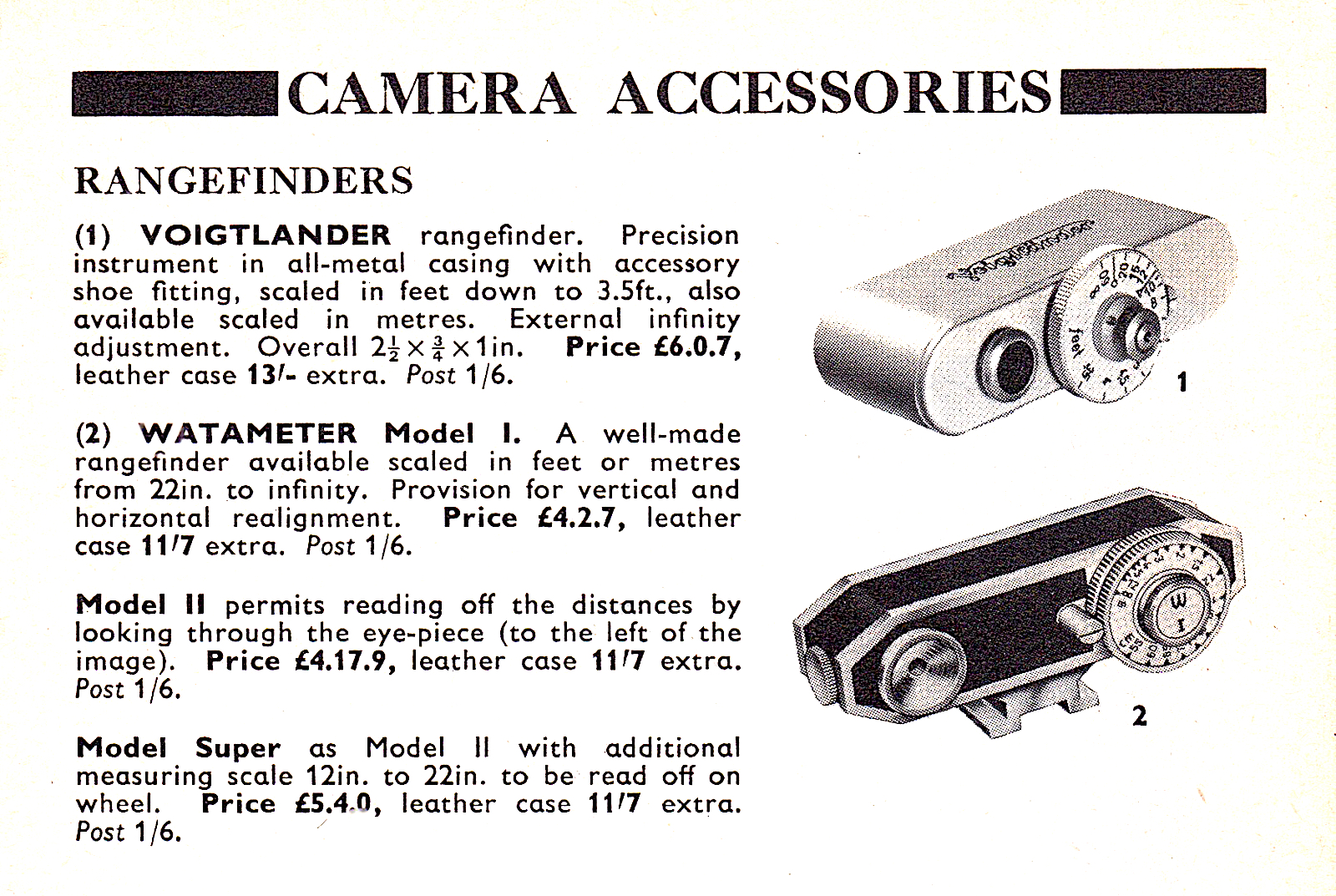 Accessory rangefinders - the Watameter and others. - 35mmc